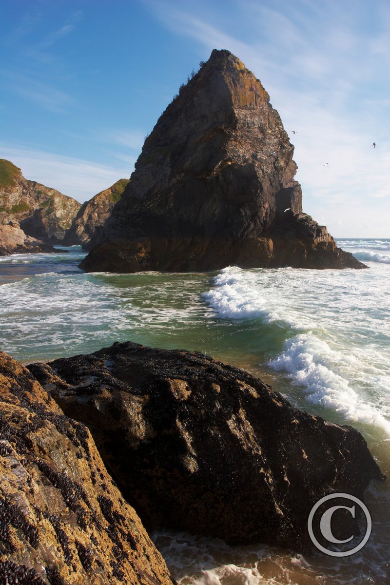 Bedruthan Steps Rock Stack In The Waves | Bedruthan Steps | Cornwall ...