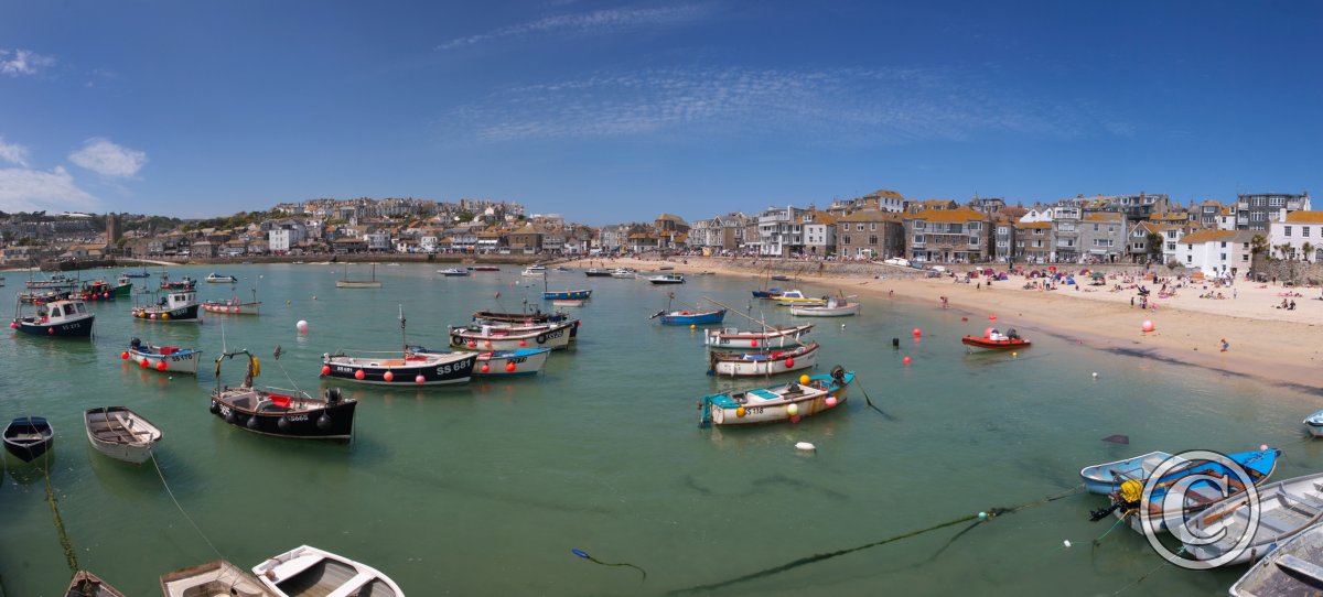 St Ives Panoramal From The Harbour Wall | North Coast | Cornwall ...